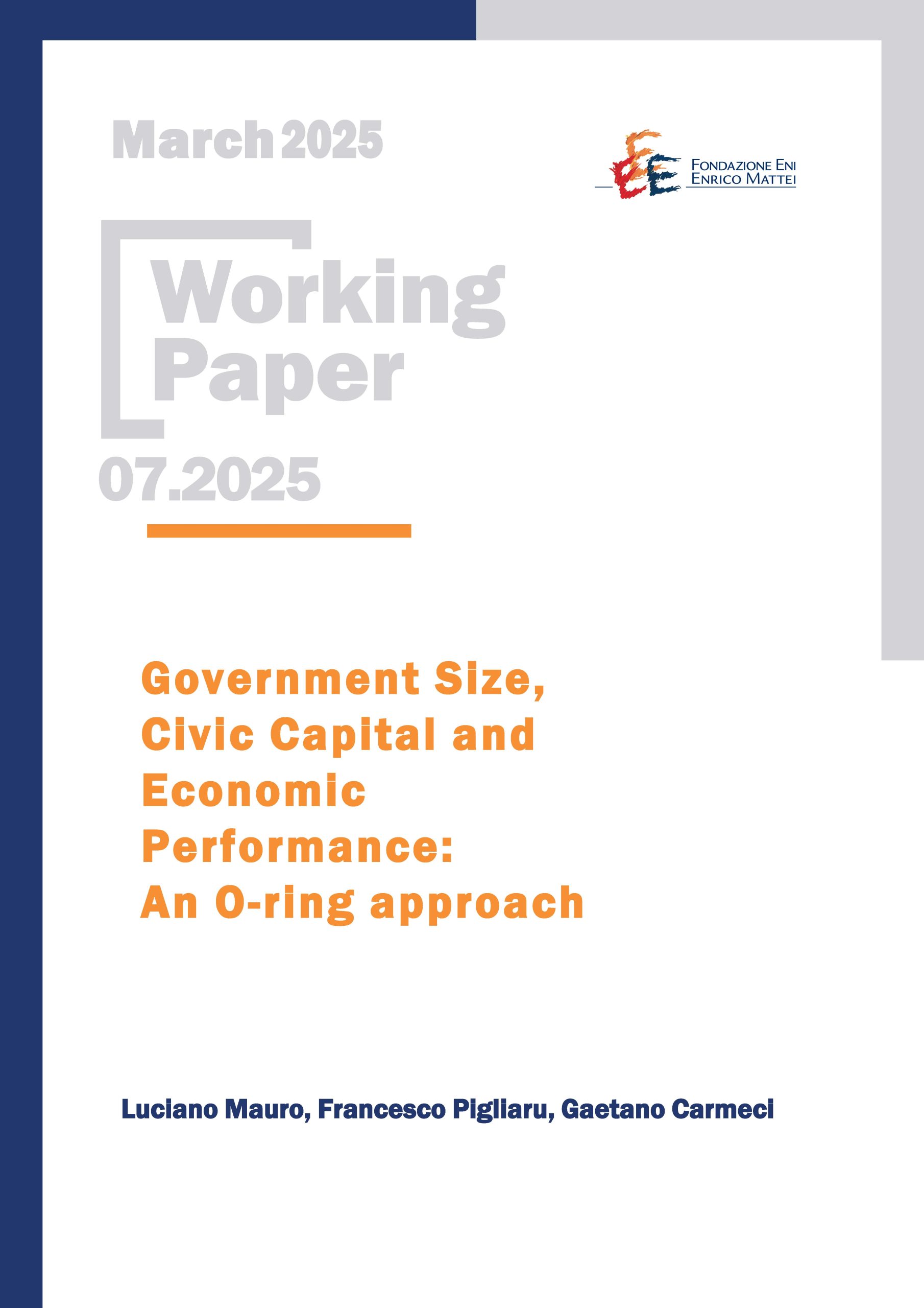 Government Size, Civic Capital and Economic Performance